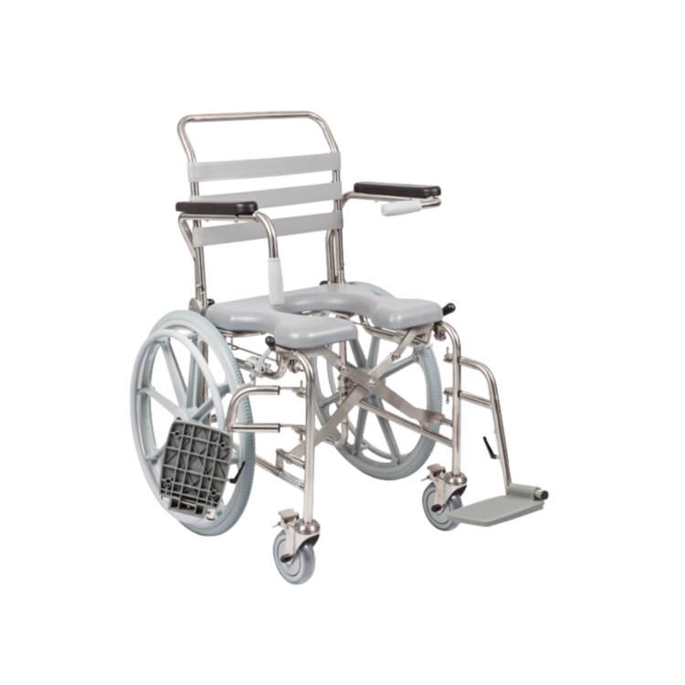 Juvo Attendant Propelled Folding Mobile Shower Commode - 510mm