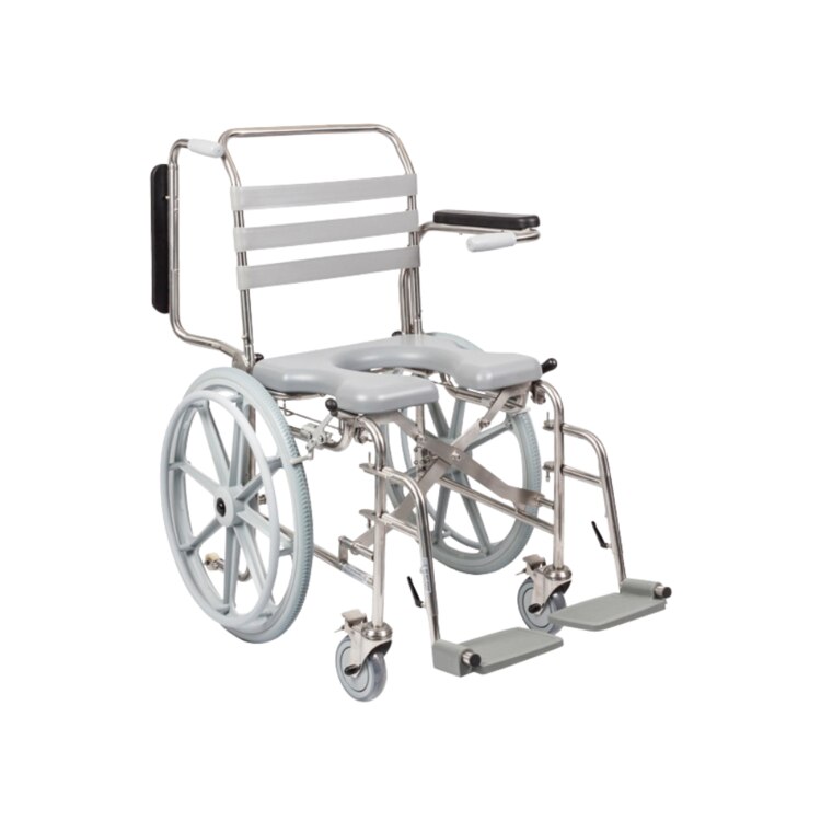Juvo Attendant Propelled Folding Mobile Shower Commode - 510mm